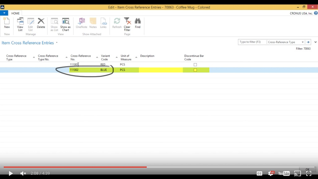 How to use cross references in Microsoft Dynamics NAV 2015
