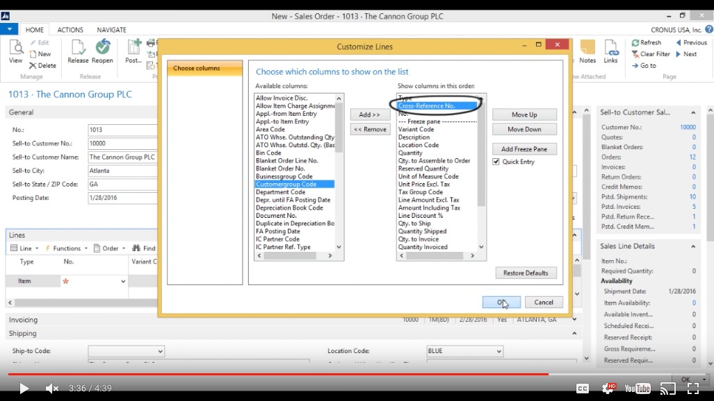 How to use cross references in Microsoft Dynamics NAV 2015