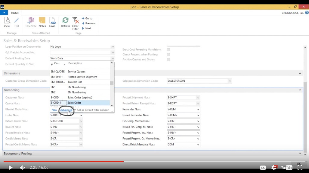 Working with the number series in Microsoft Dynamics NAV 2015