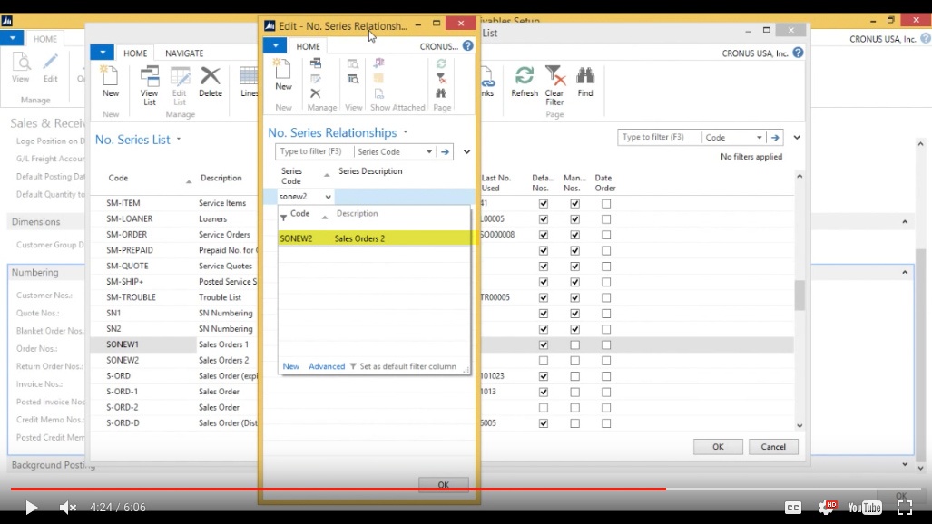 Working with the number series in Microsoft Dynamics NAV 2015