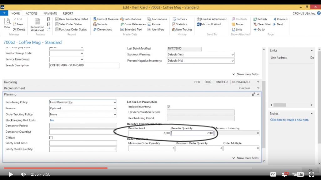 Min/Max Inventory & Requisition in Microsoft Dynamics NAV 2015