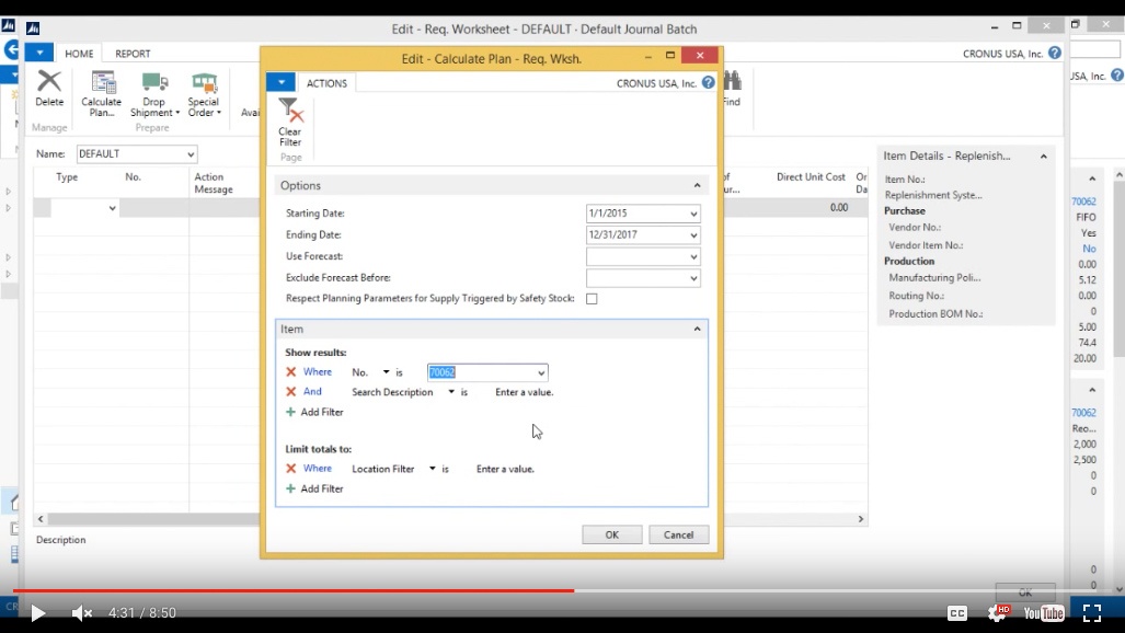 Min/Max Inventory & Requisition in Microsoft Dynamics NAV 2015