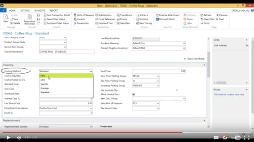 Create an Item in Microsoft Dynamics NAV 2015